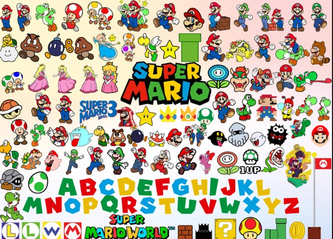 Paquete Super Mario SVG para Cricut y Sublimación, Archivos svg en ...