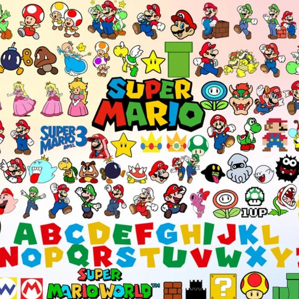 Mario Svg - Etsy