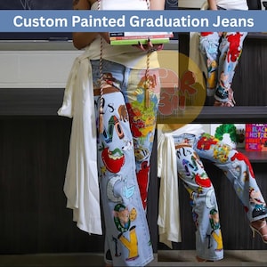 Custom Painted Graduation Jeans – Hand-painted Storybook Art ...