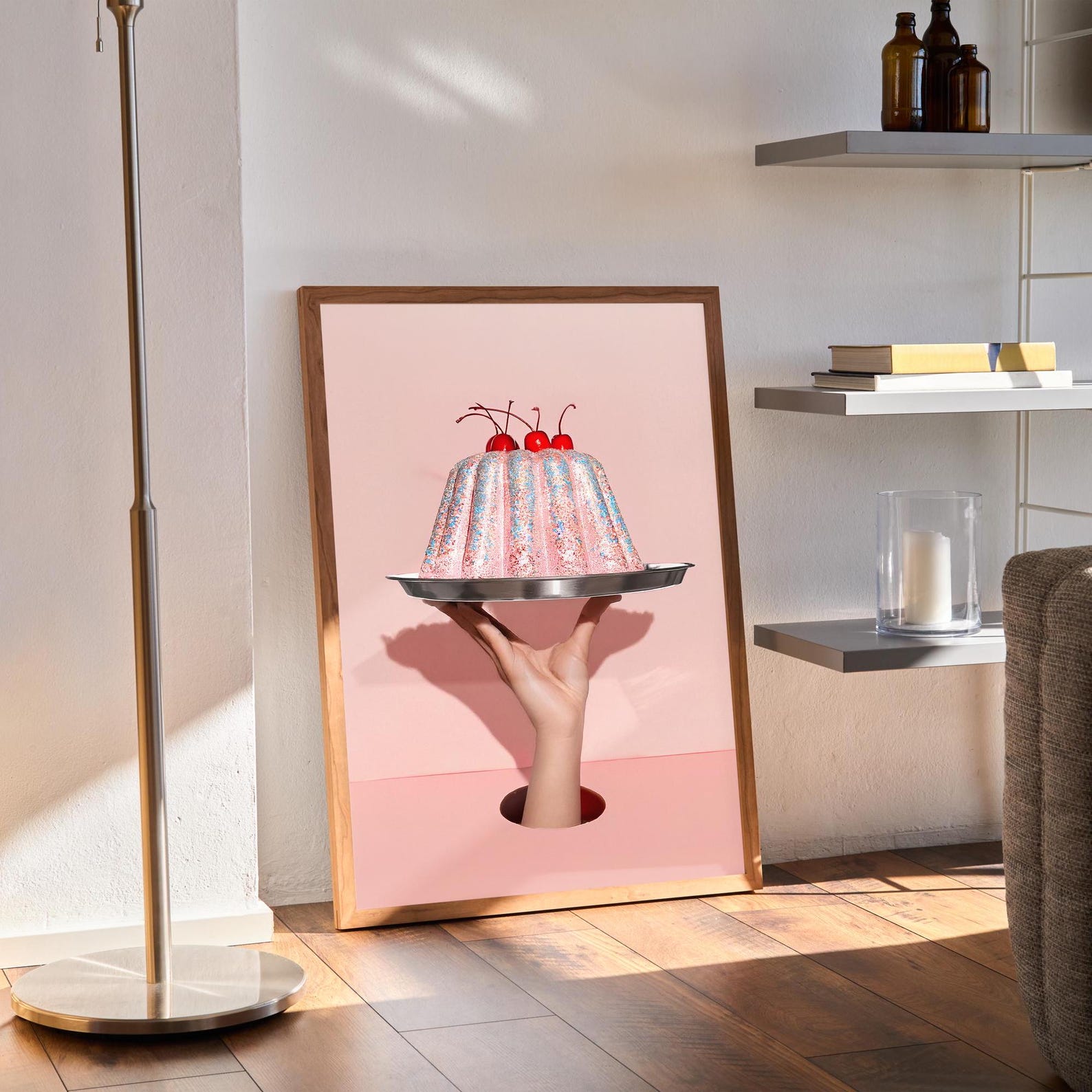 Y2K Pink Glitter Cake Print, Aesthetic Kitchen Wall Art, Kawaii Food ...