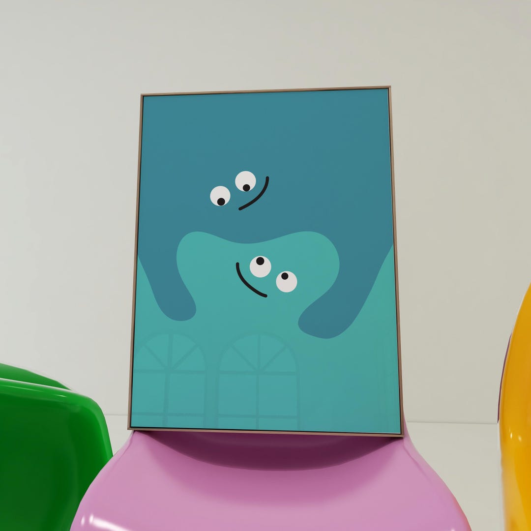 Happy Blob Friends Print: Minimalist Kids Room Art (digital Download ...