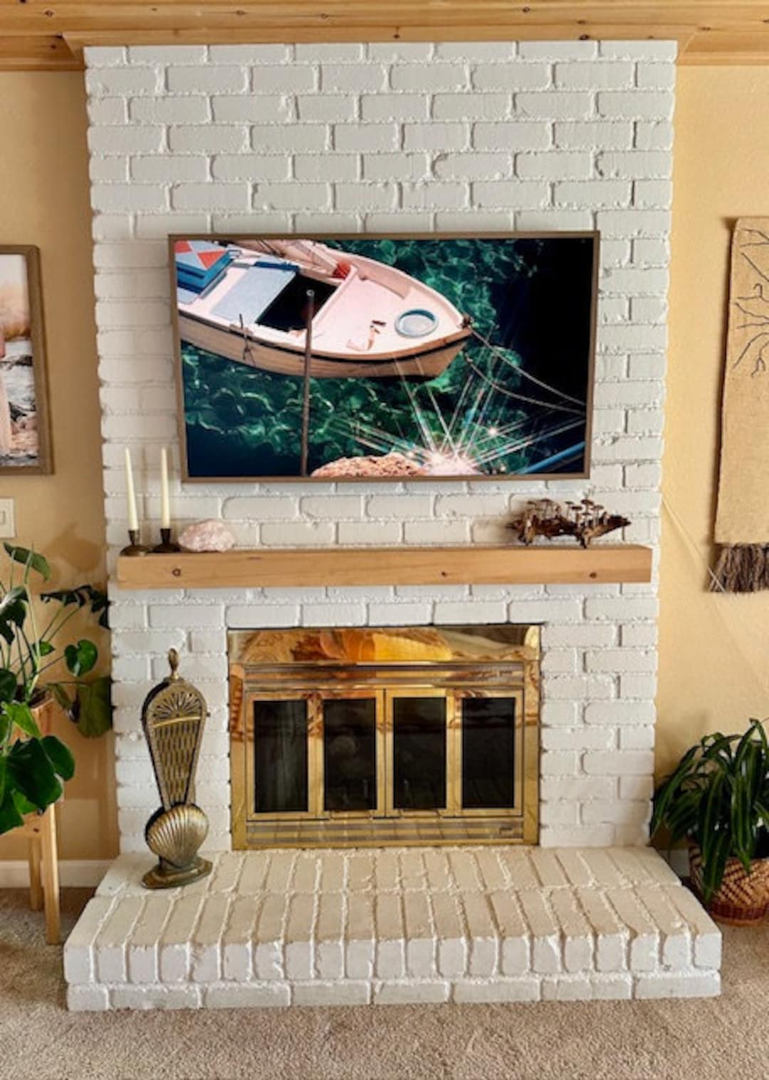 Floating Fireplace Mantel, Wood Mantel, Custom Length, Floating Mantel ...
