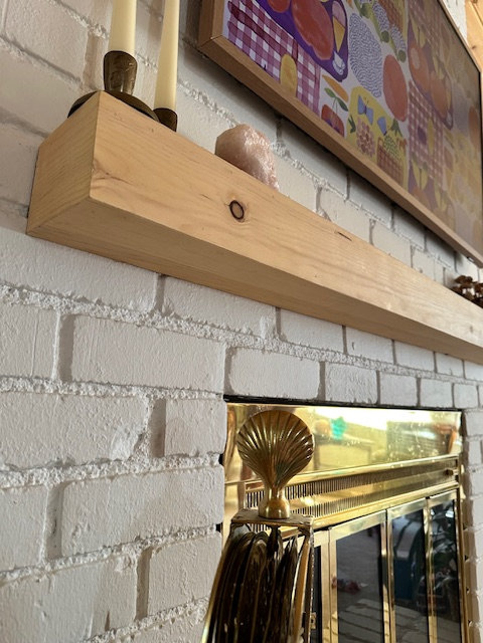 Floating Fireplace Mantel, Wood Mantel, Custom Length, Floating Mantel ...