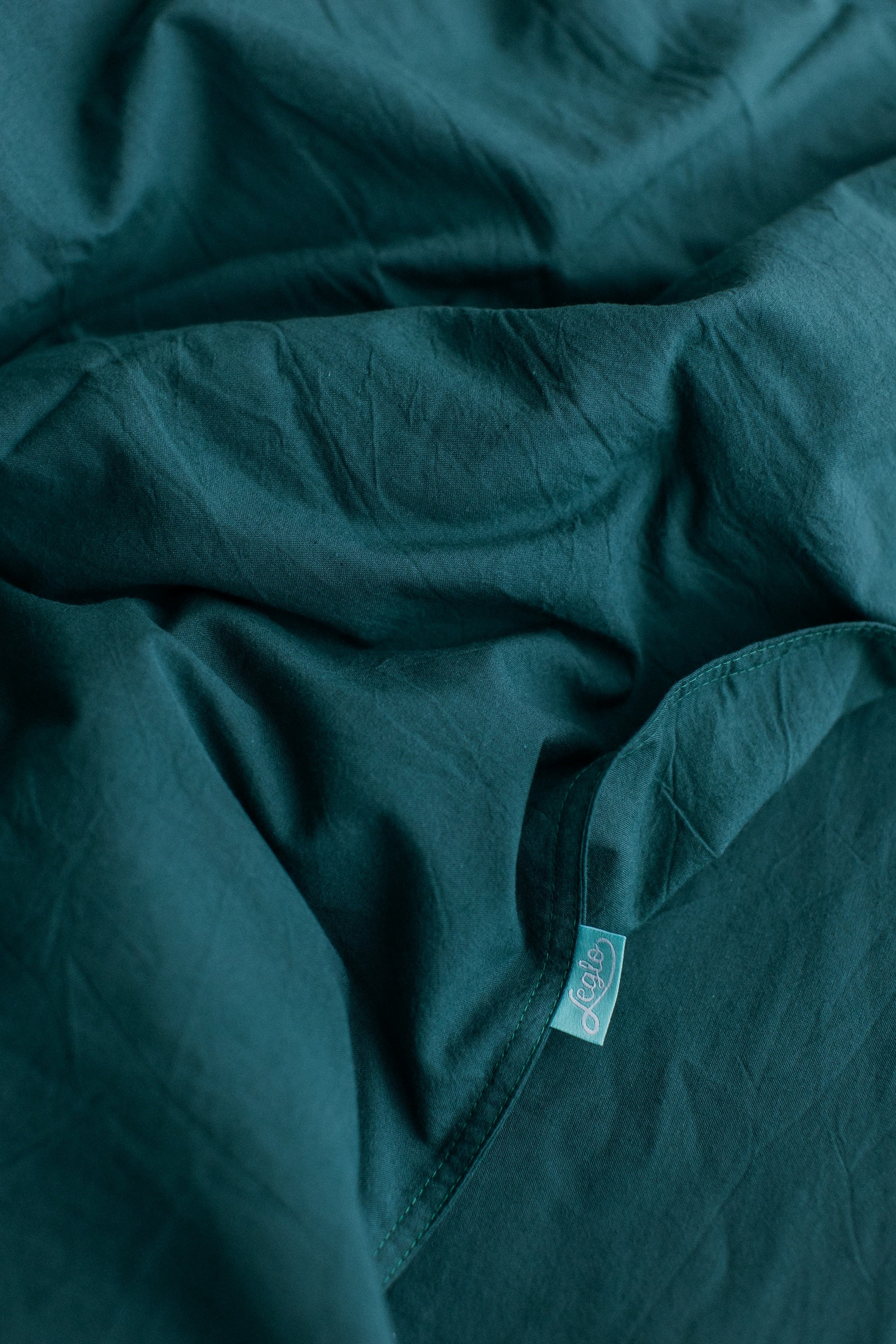 Elegant Natural Cotton Bedding Set, Dark Turquoise Duvet Cover, 100% ...