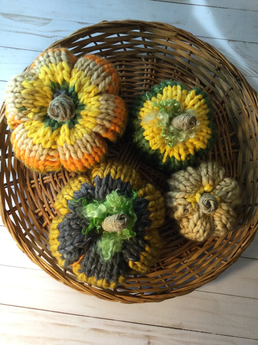Knit Pumpkins/ Handmade/ Farmhouse/decor/fall Decor/rustic/pumpkin ...