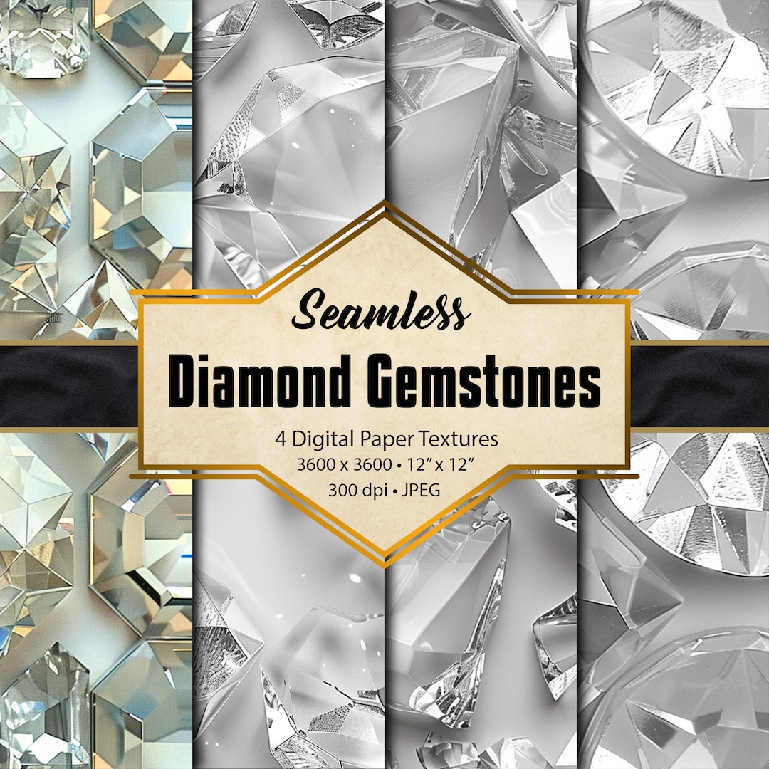 Diamond Gemstones Seamless Digital Paper Instant Download Printable ...