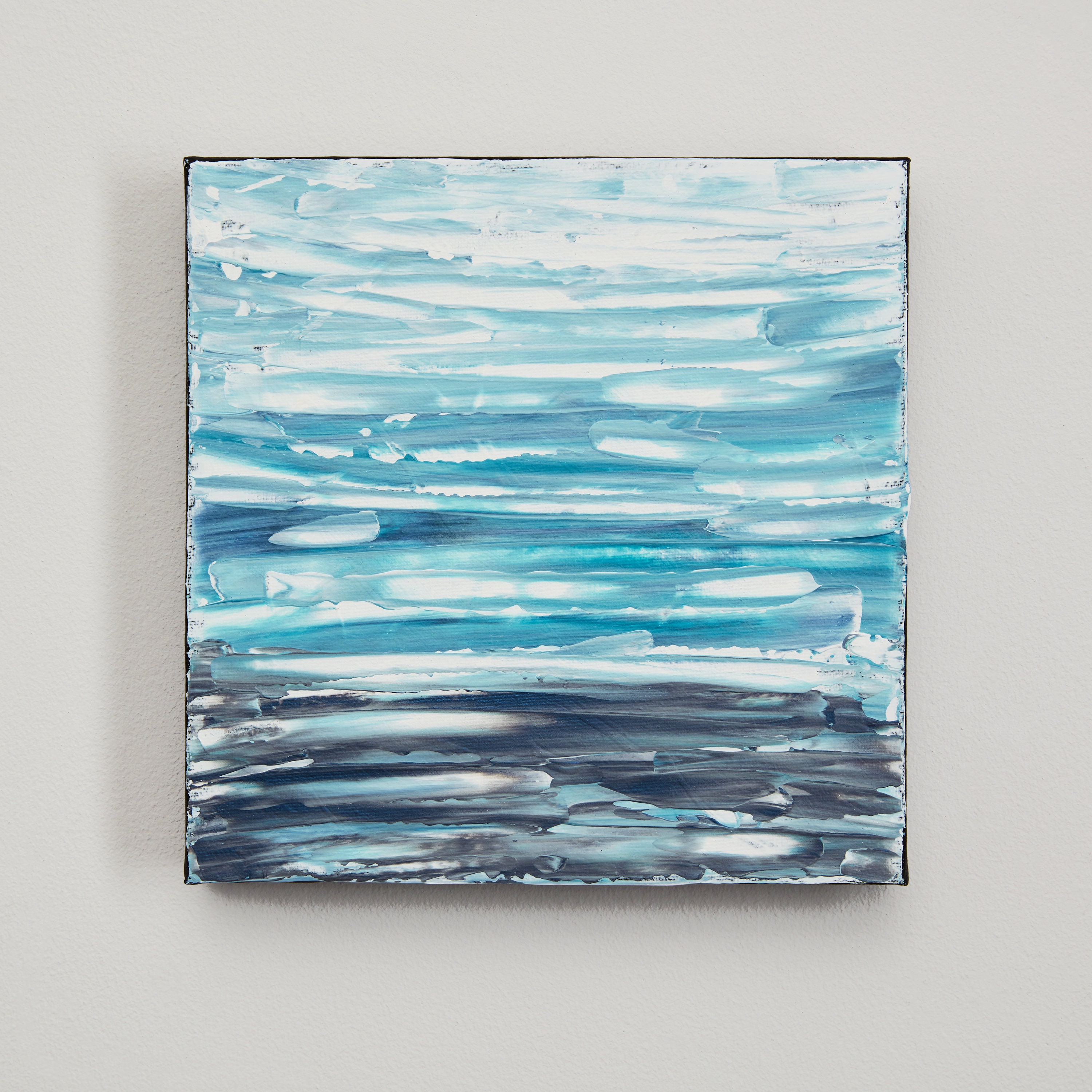 Square Set of 2 Abstract Canvases 20cm Seascape Painting in - Etsy