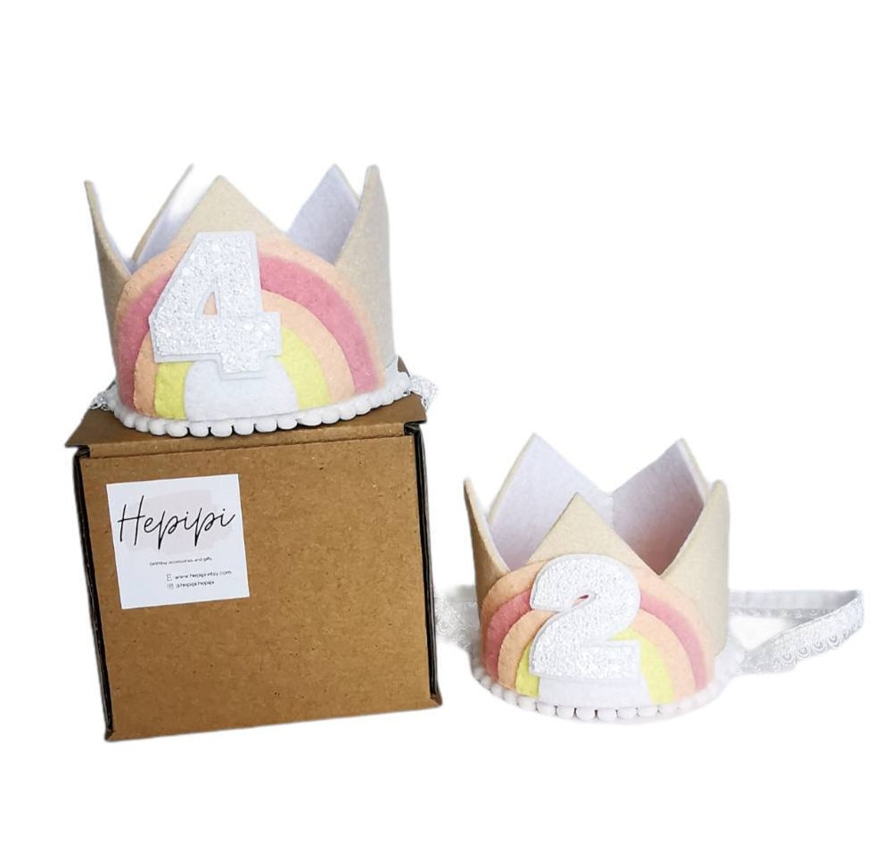Rainbow Birthday Crown | Etsy