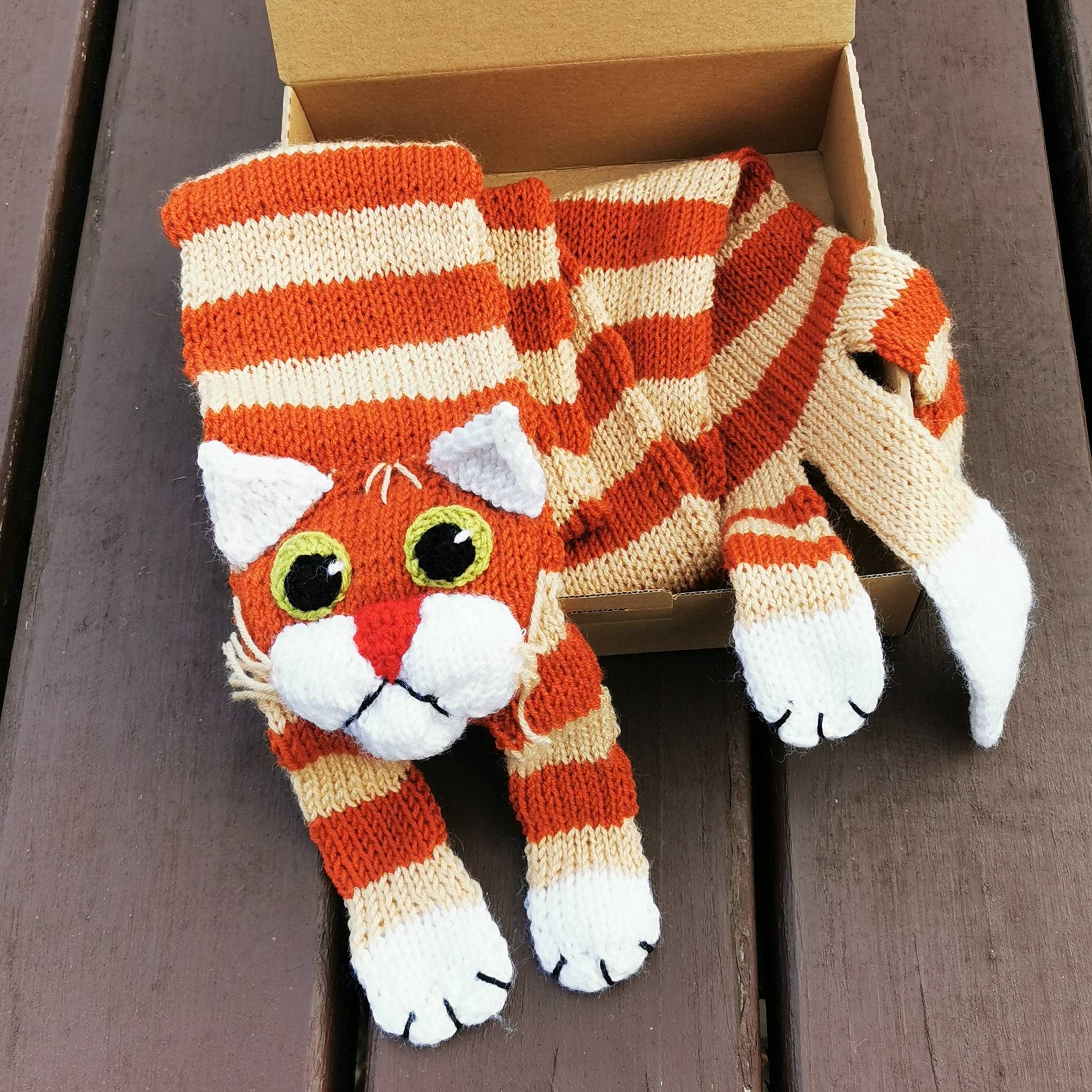 Cat Scarf Knitting Pattern