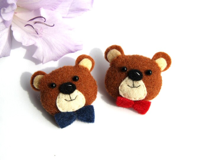 Bear Head Brooch Bear Pins Cute Brown Bear Mini Bear - Etsy