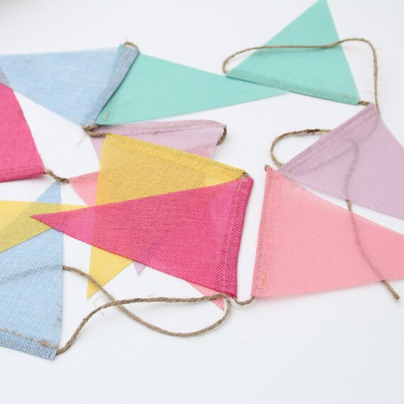 Pastel Flags Garland Party Decor | Etsy