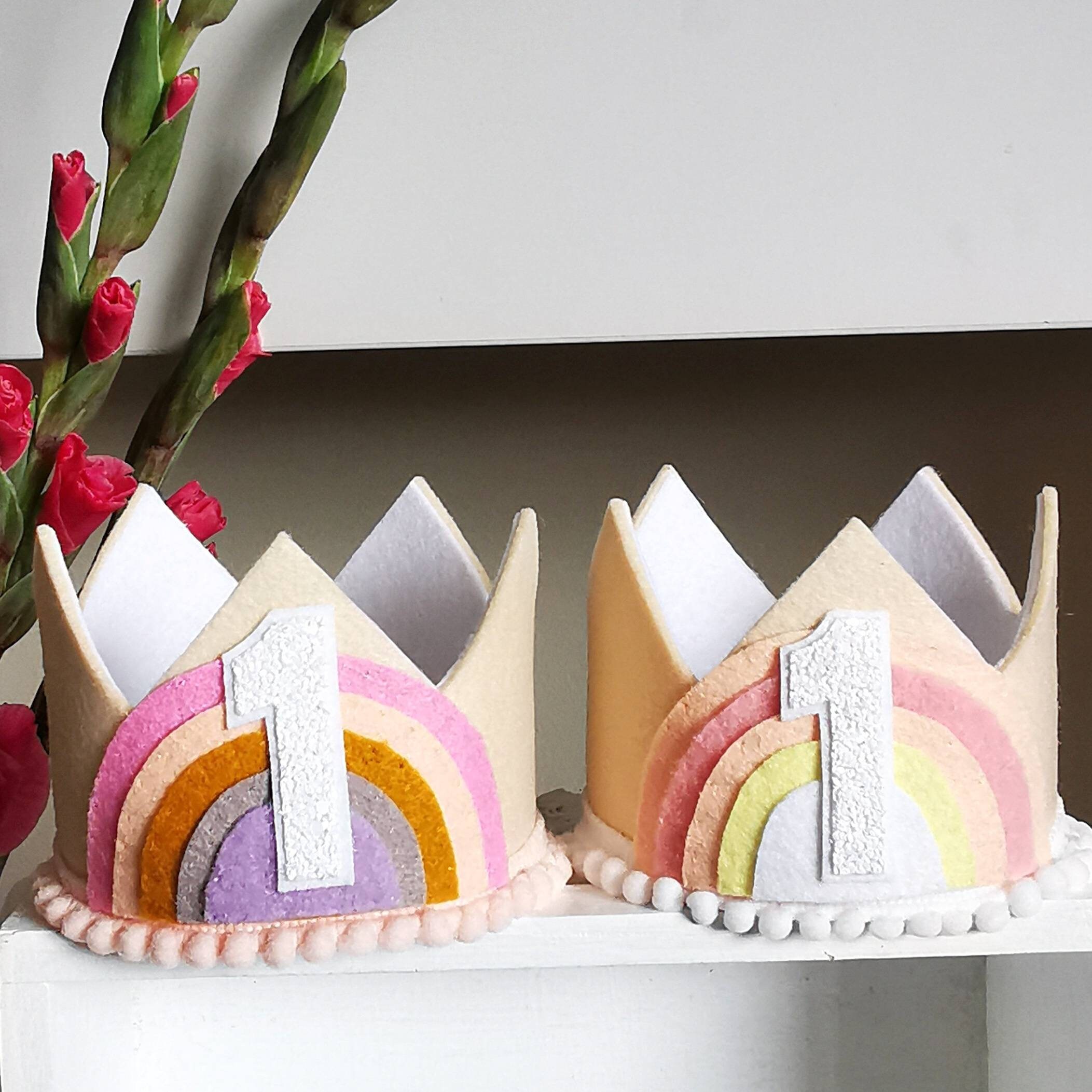 Rainbow Birthday Crown | Etsy