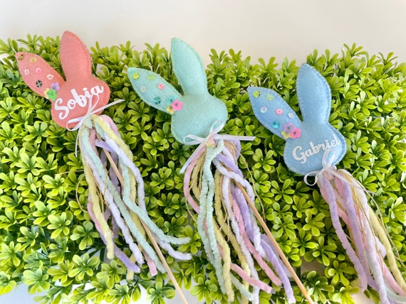 Felt Bunny Wand - Fairy Wand, Kid's Bunny Wand, Easter Bunny Wand ...