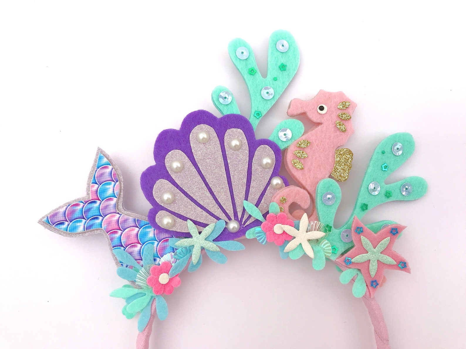 Mermaid Party Crown Mermaid Birthday Crown Mermaid Headband - Etsy