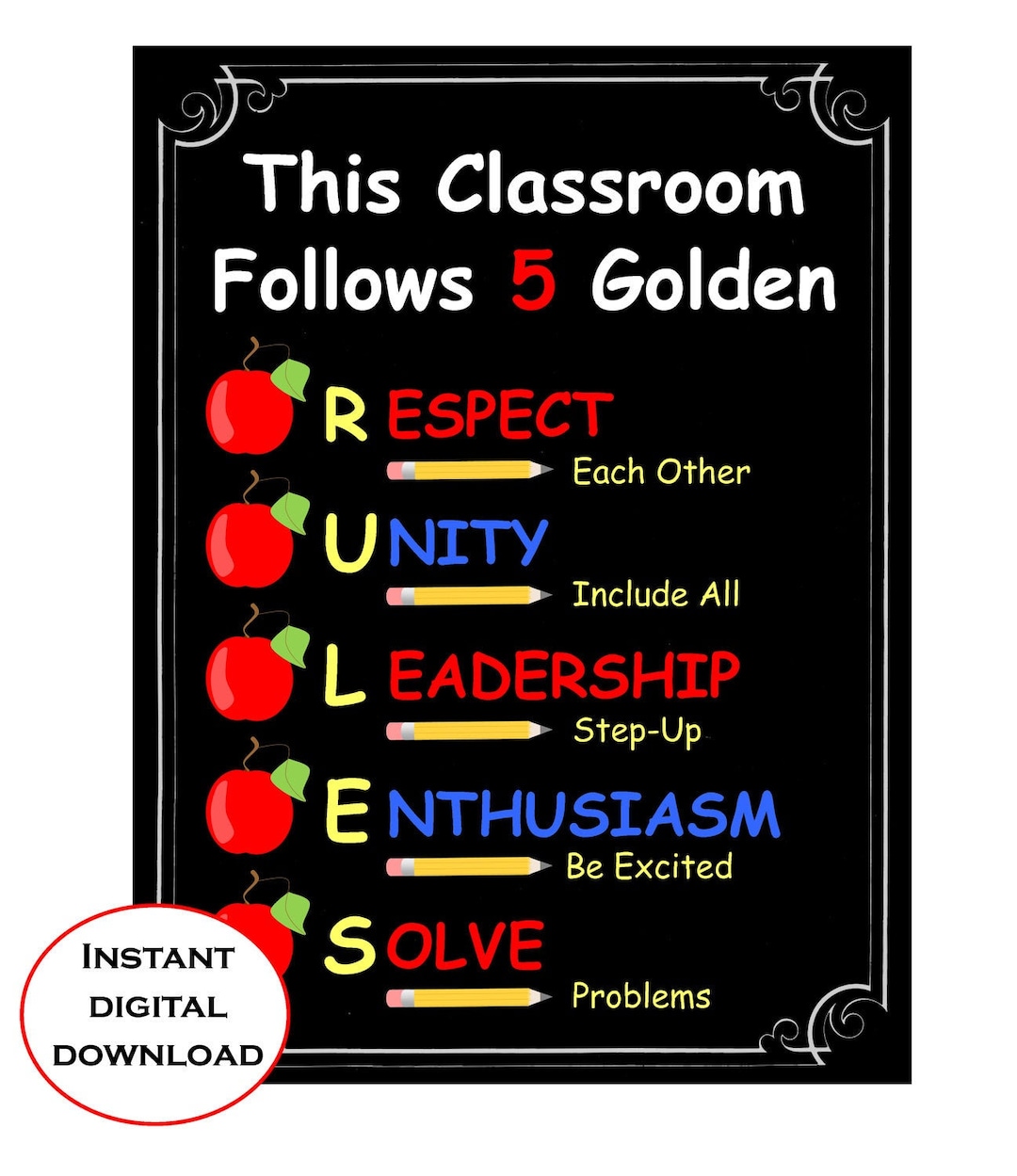 Classroom School Rules Sign, Teacher's Classroom Decor, School Posters ...