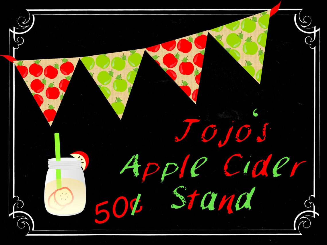 Apple Cider Stand Sign Vintage Fall Signs Chalkboard Apple Etsy