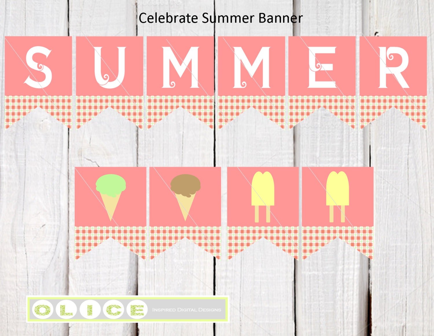 Celebrate Summer Party Banner Picnic Party Ice Cream Party - Etsy
