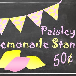 Lemonade Stand Sign a Vintage Lemonade Sign on a Distressed Chalkboard ...