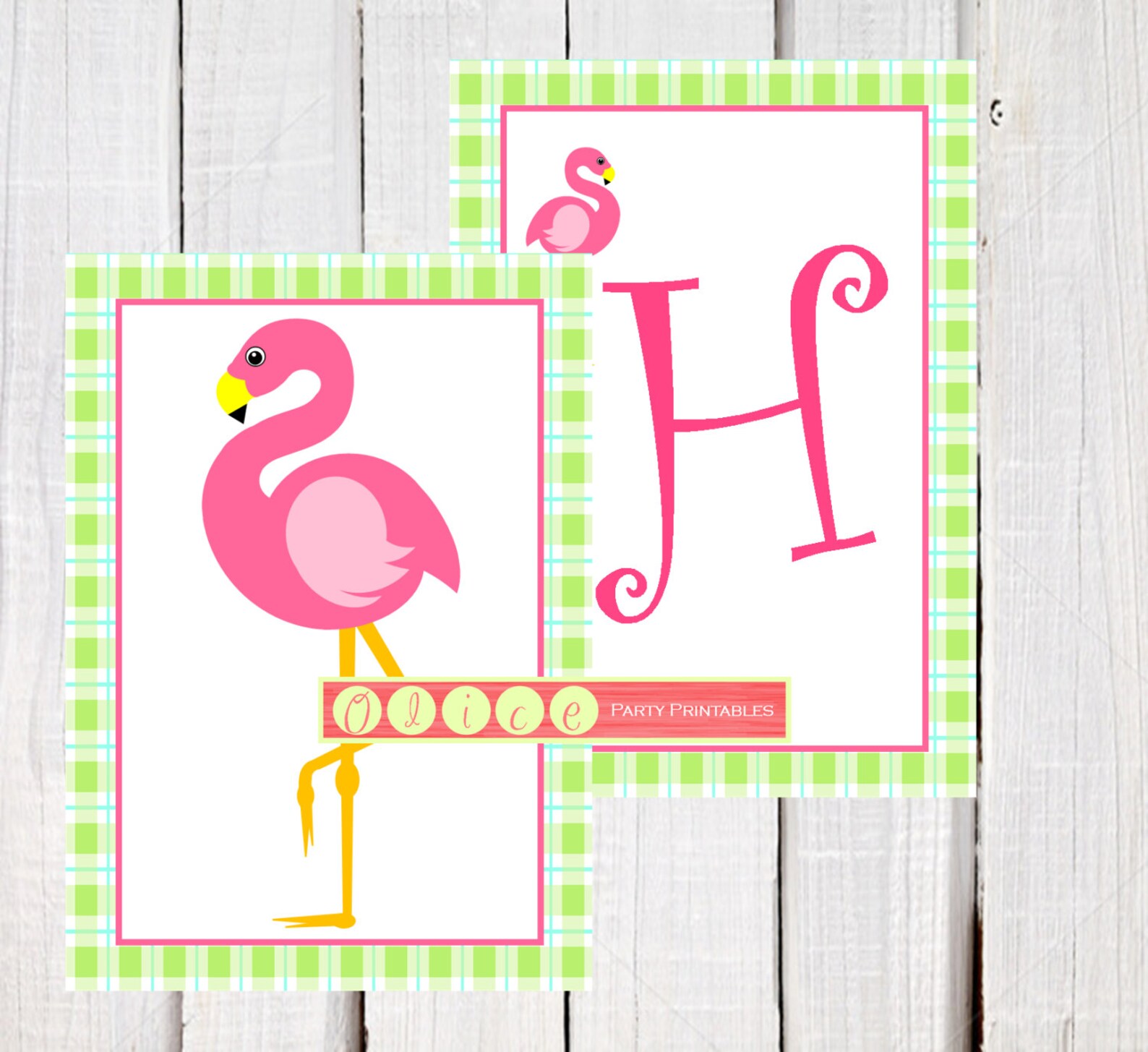 Pink Flamingo Party Set Includes Invitation Banner Party - Etsy