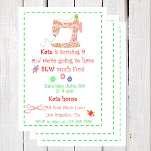 Sewing Party Invitation, Craft Birthday Invite, Sewing Birthday ...
