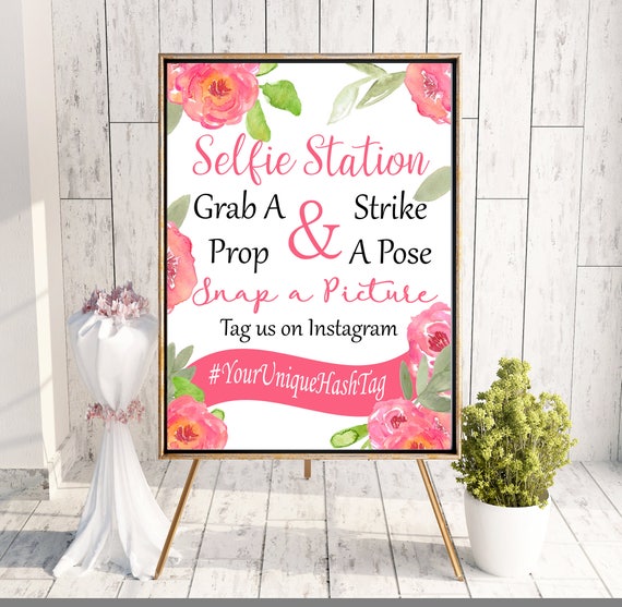 Photo Booth Sign Printable pink Photo prop, Instagram photo prop Grab a ...