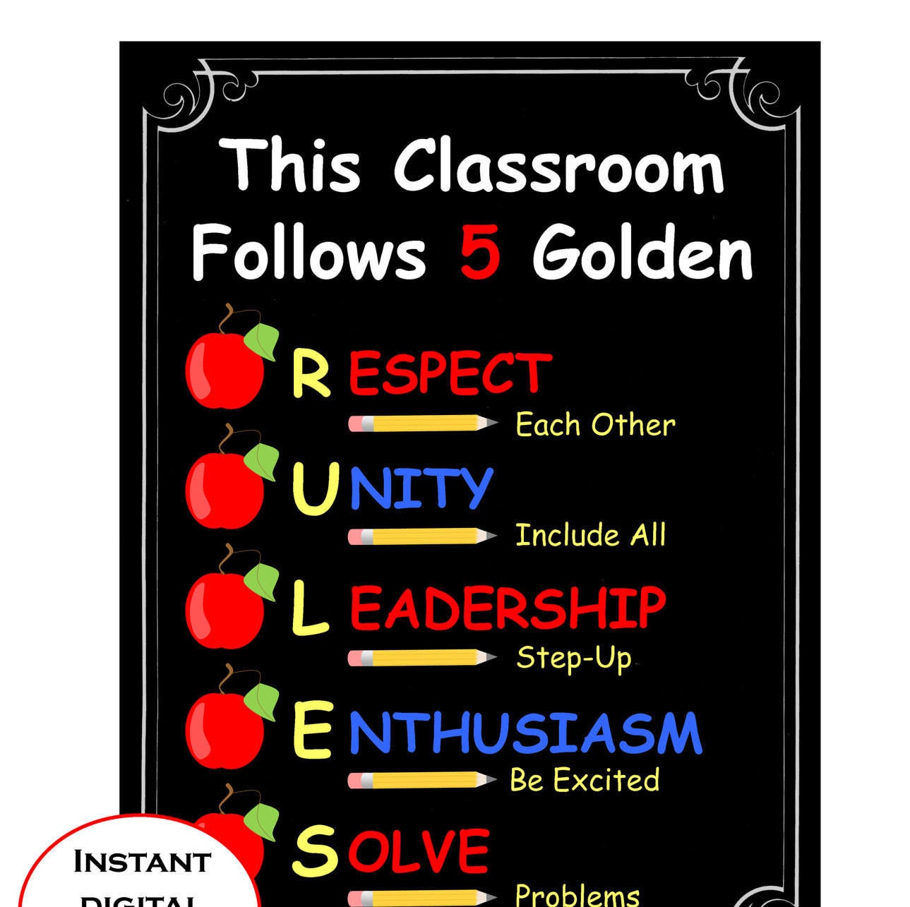Classroom School Rules Sign, Teacher's Classroom Decor, School Posters ...