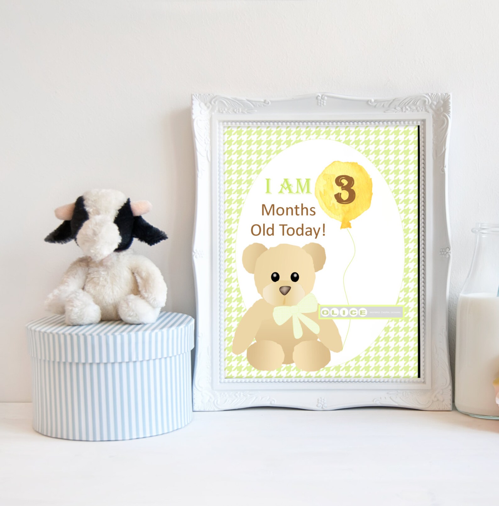 Bear Baby Milestone Cards, Month by Month Baby Age Sign, Boy Baby Photo ...