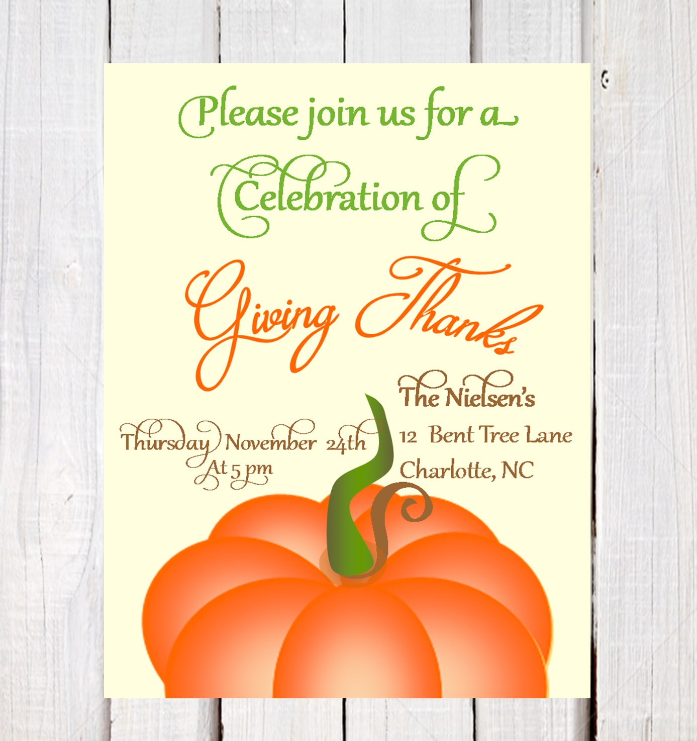 Thanksgiving Invitation, Thanksgiving Day Invitations, Thanksgiving ...