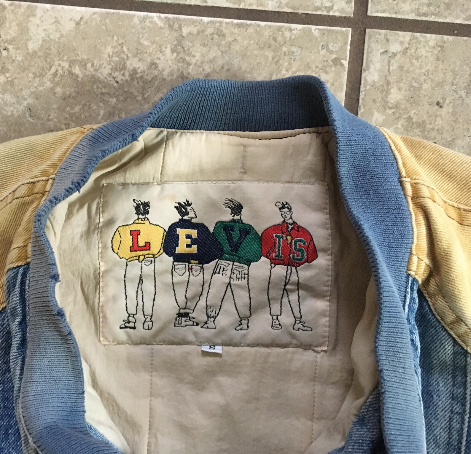 Levi Letter Jacket Letterman Yellow Denim Small Made in USA | Etsy