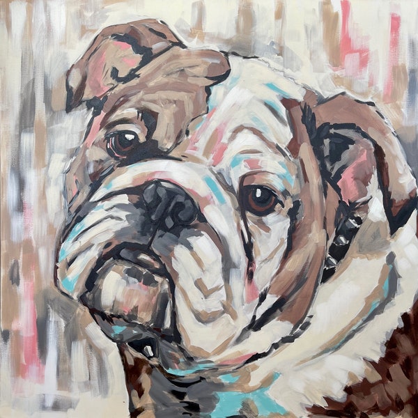Bulldog Painting - Etsy