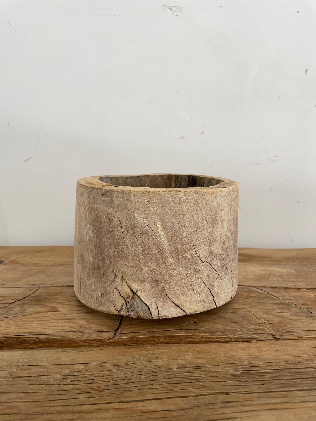 Rustic Wooden Pot - Decorative Pot - Accent Bowl - Primitive Wood Pot ...