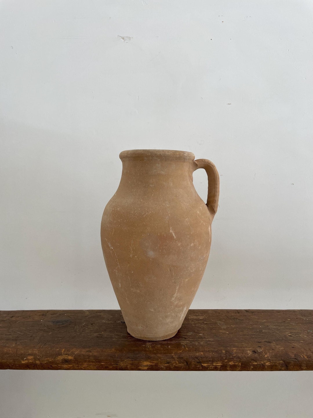Vintage Terracotta Pitcher 13.25" Tall - Turkish Olive Jar - Rustic ...