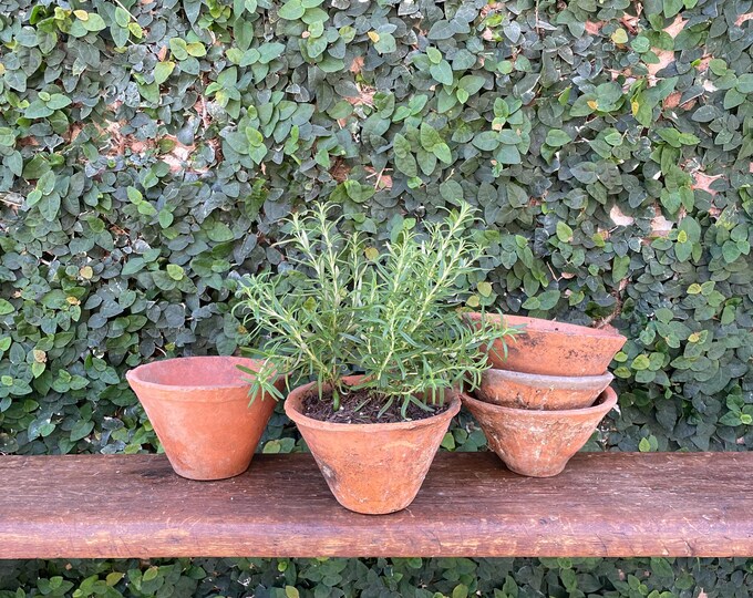 Vintage Terracotta Pots 4" Tall - Vintage French Planters - Small ...