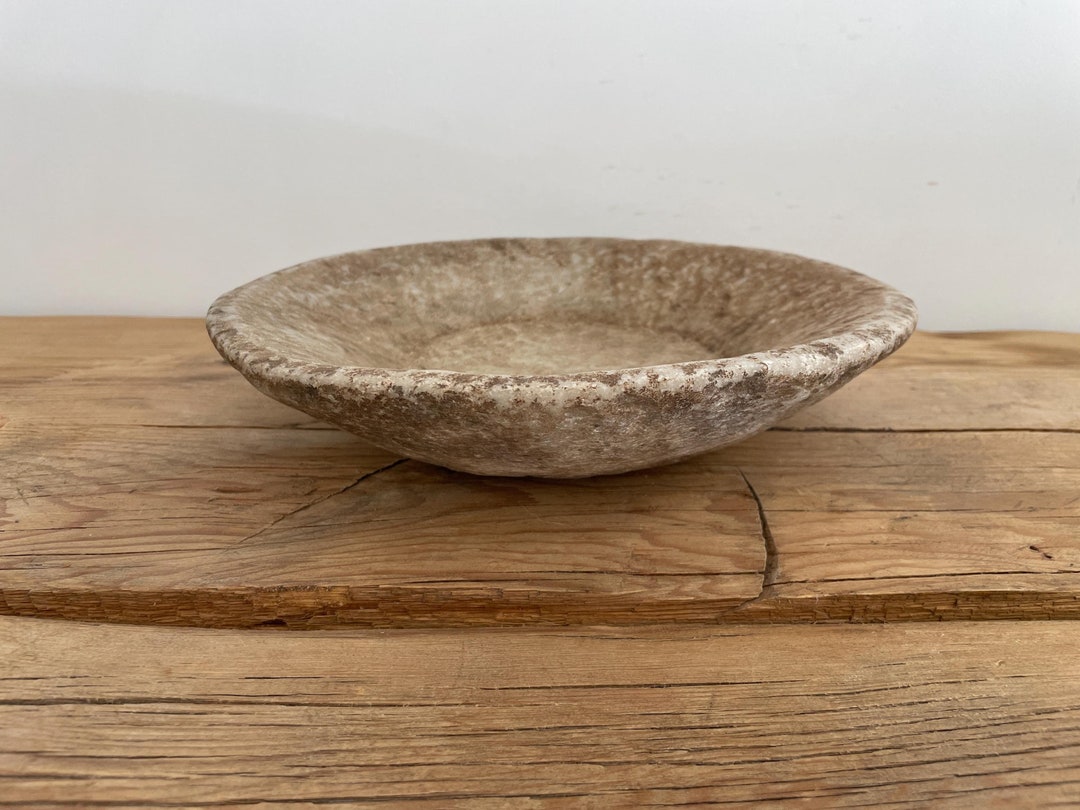 Vintage Stone Bowl - Rustic Bowl - Antique Accent Bowl - Primitive Bowl ...