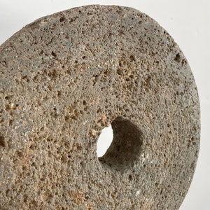 Large Vintage Millstone on Stand - Vintage Stone Wheel on Pedestal ...