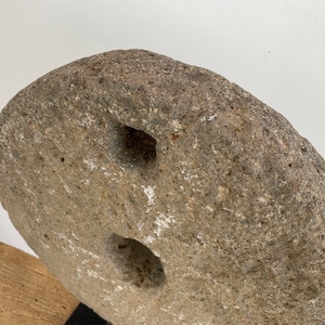 Large Vintage Millstone on Stand - Vintage Stone Wheel on Pedestal ...