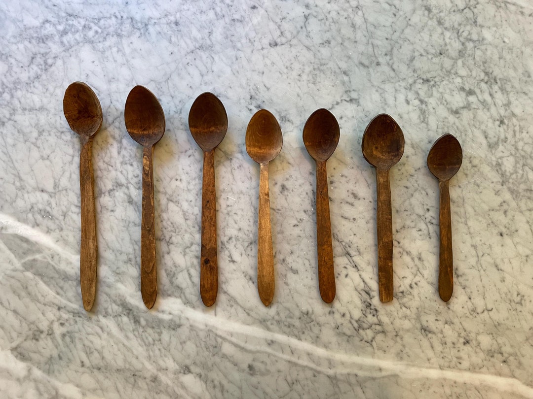 Large Primitive Wooden Spoon - Hand-carved Vintage Wooden Spoon ...