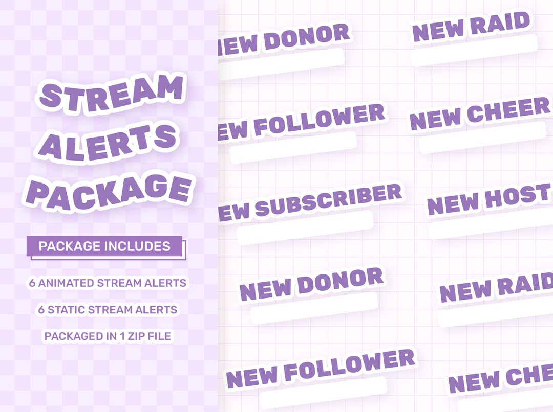 Animated Alerts, Twitch Alerts, Static Alert, Stream Alert, Lilac and ...
