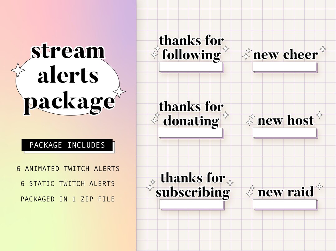 Animated Alerts, Browser Aesthetic, Twitch Alerts, Static Alert, Stream ...