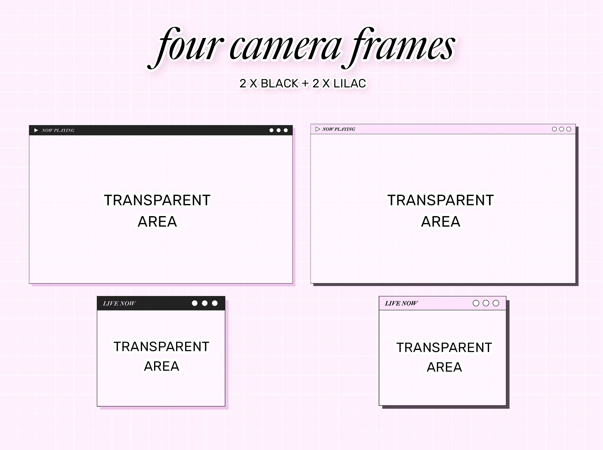 Lilac and Black Stream Overlay Package for Twitch, Youtube, Cute ...