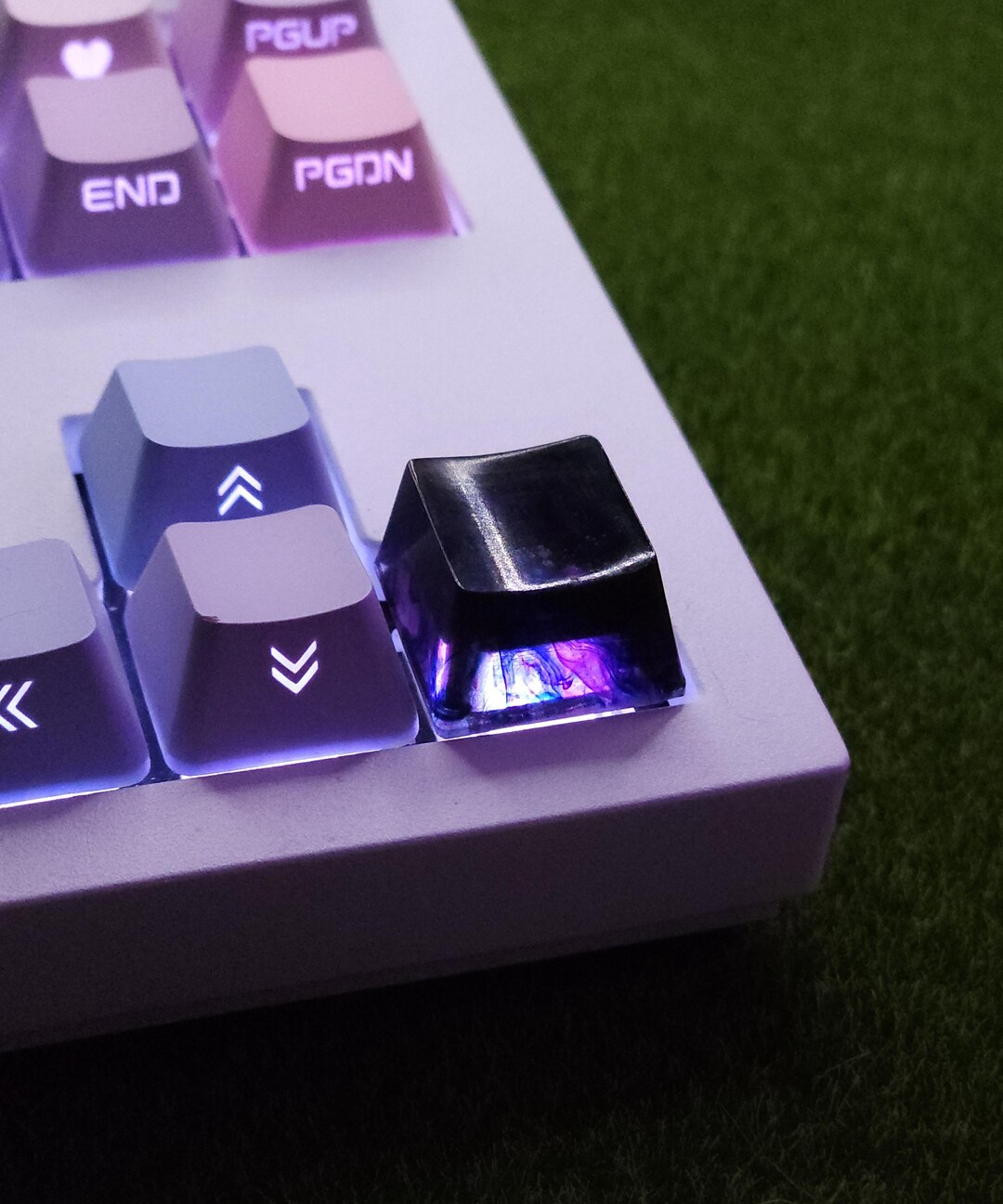 B-grade Dark Purple & Blue Swirl 1u #3- Resin Artisan Keycap - Unique ...