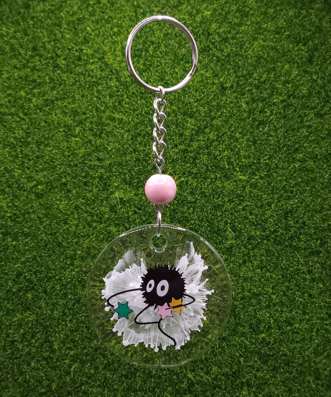 Soot Sprite - Medium Resin Keychain - Anime Gift, Cute Kawaii Key Ring ...