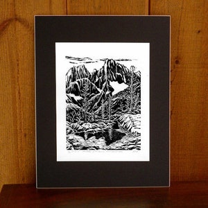 Woodblock Print - Mount Ritter and Mount Banner, High Sierra - Etsy
