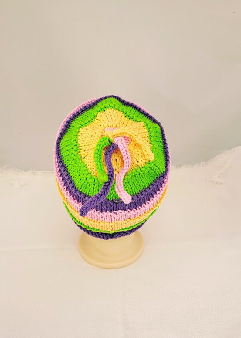 Easter Egg Beanie Easter Hat With Tassel Pastel Spring - Etsy