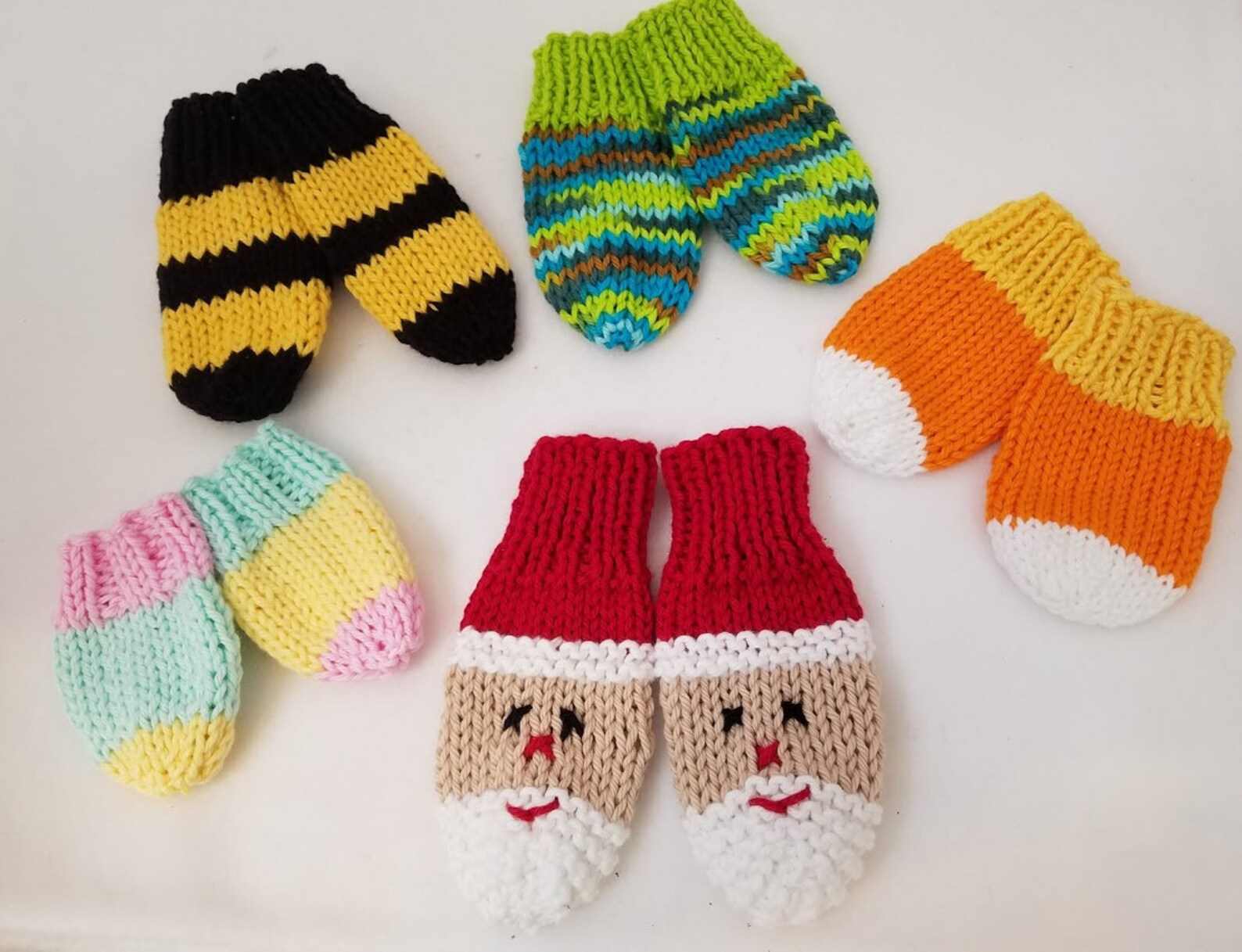 Baby Mitts Set of Baby Mittens Santa Mittens Halloween Mittens Baby ...