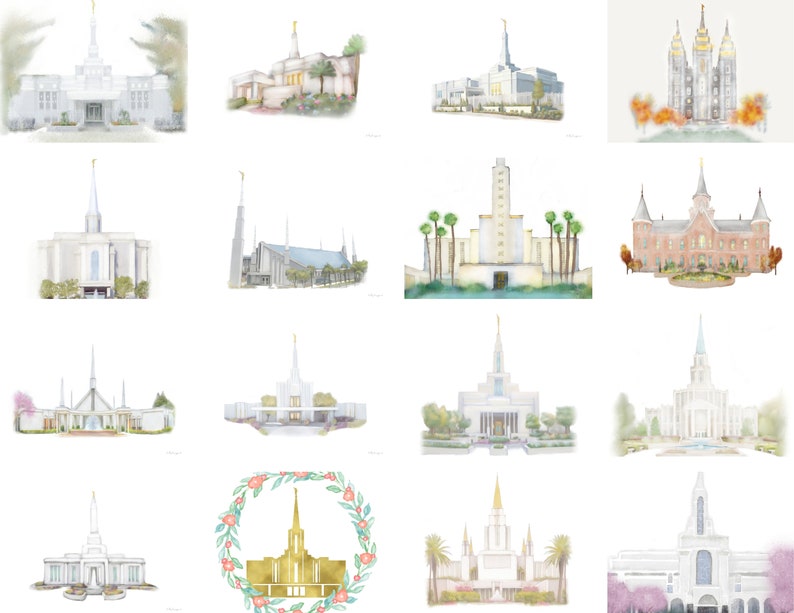 LDS Temple Bundle 35 Temple Printables Art Printables - Etsy