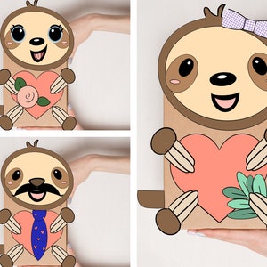 Sloth Valentines Box, Valentines Box Decor, Printable Valentines Box ...