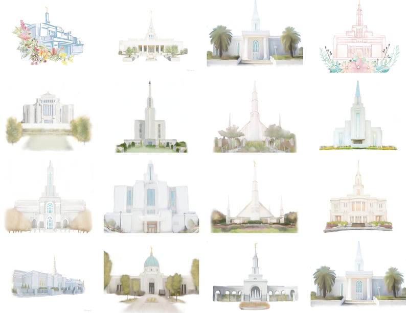 LDS Temple Bundle 35 Temple Printables Art Printables - Etsy