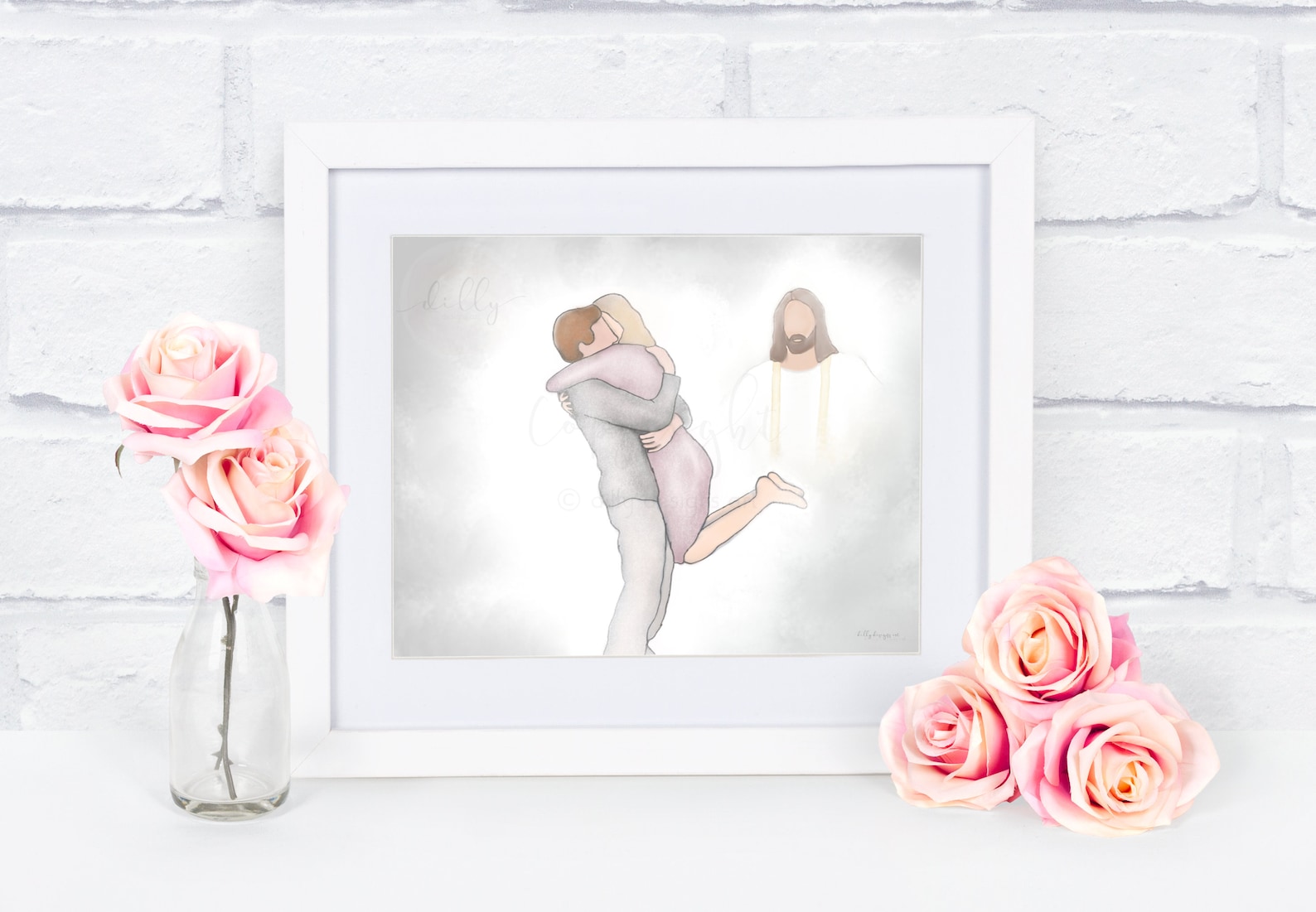 Heavenly Greeting Man Hugging Woman Bereavement Gift Loss | Etsy