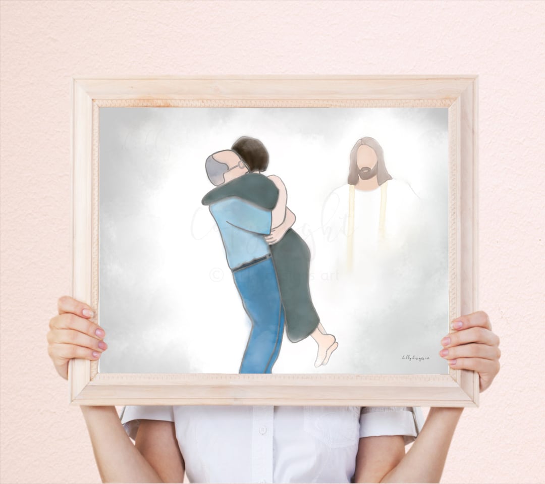 Grandparents Reuniting in Heaven Memorial Art Print (digital Download ...